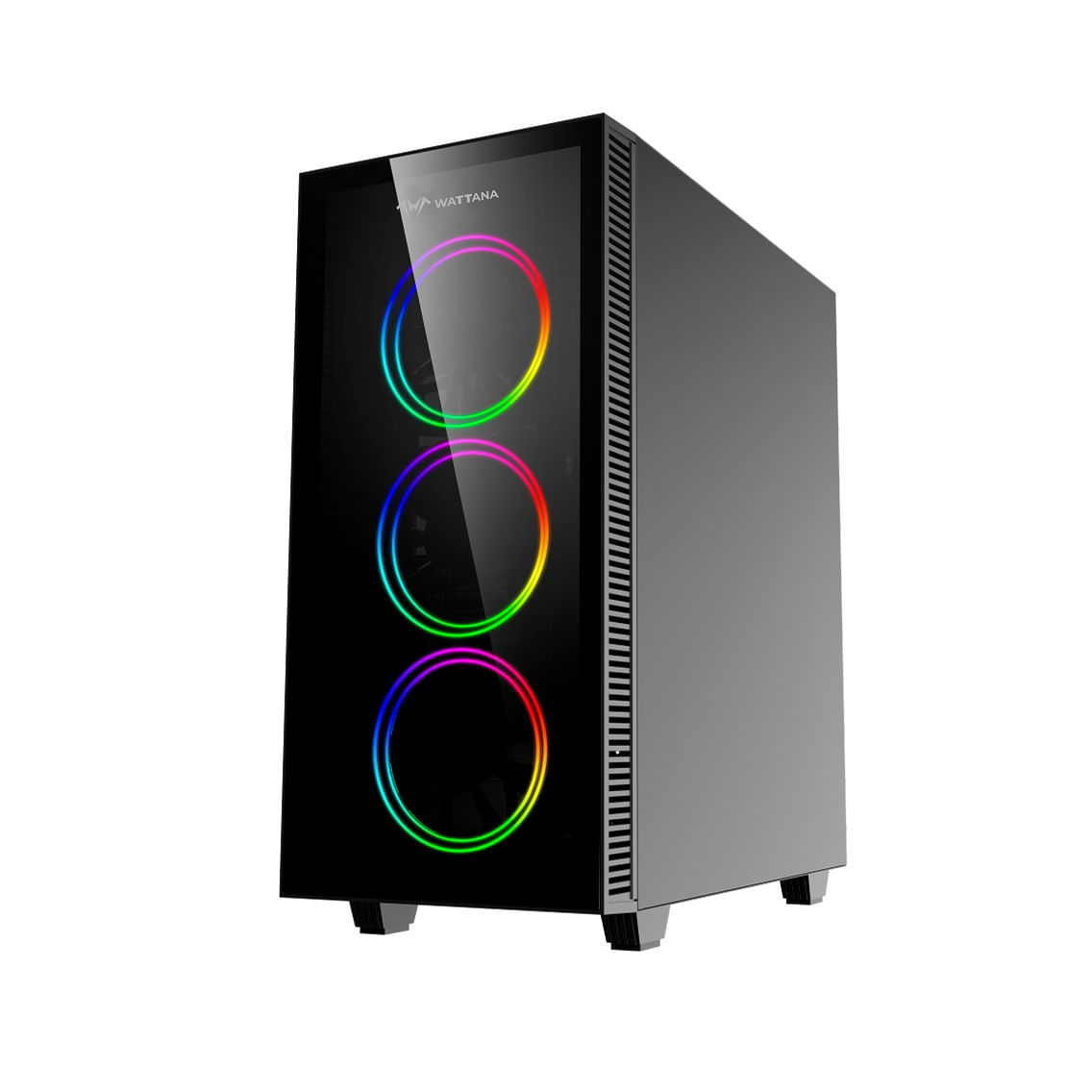 Chasis Wattana Obruks Wa-Ch-3603 Negro + 4 Ventiladores Gmx-12-Dbb Argb ...